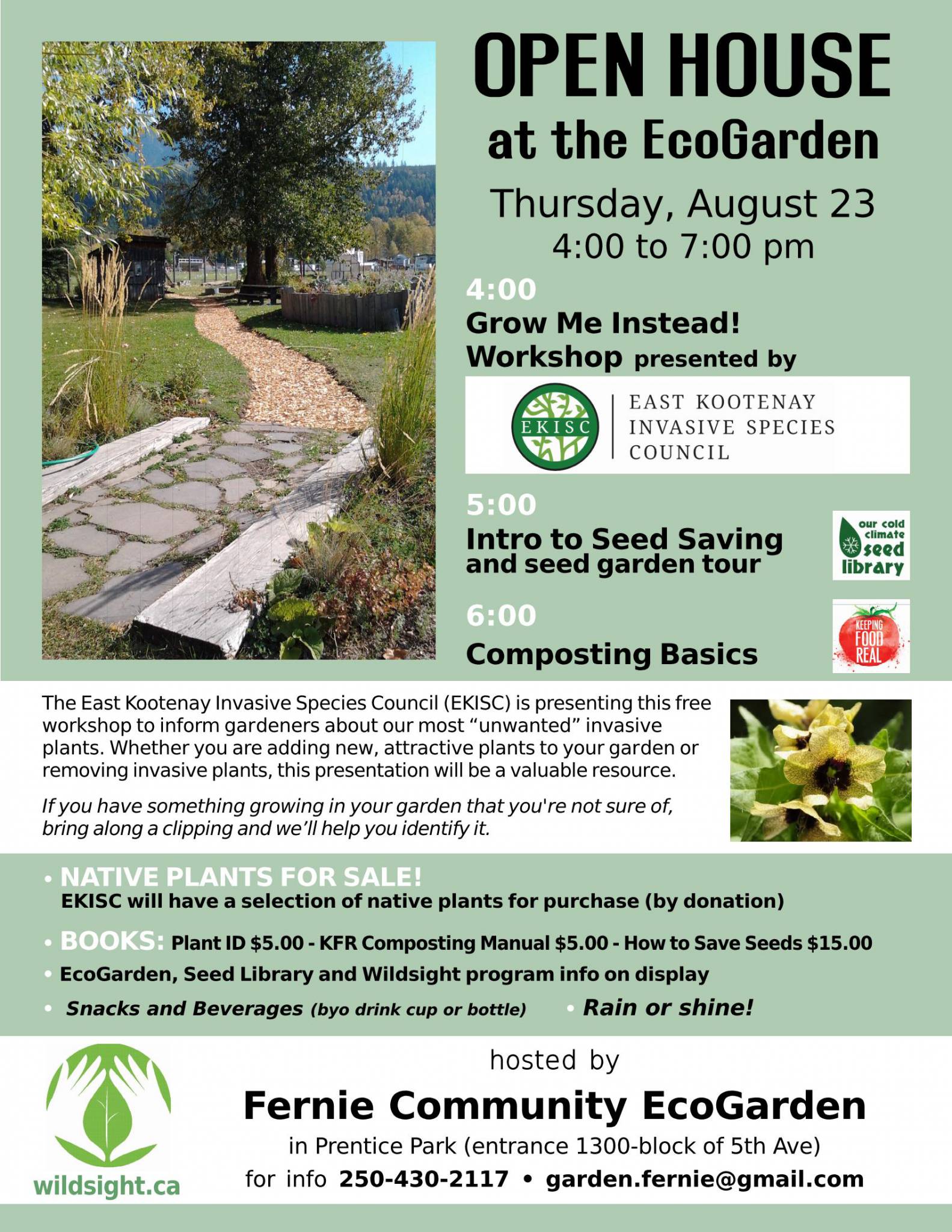 Open House at the EcoGarden – Wildsight